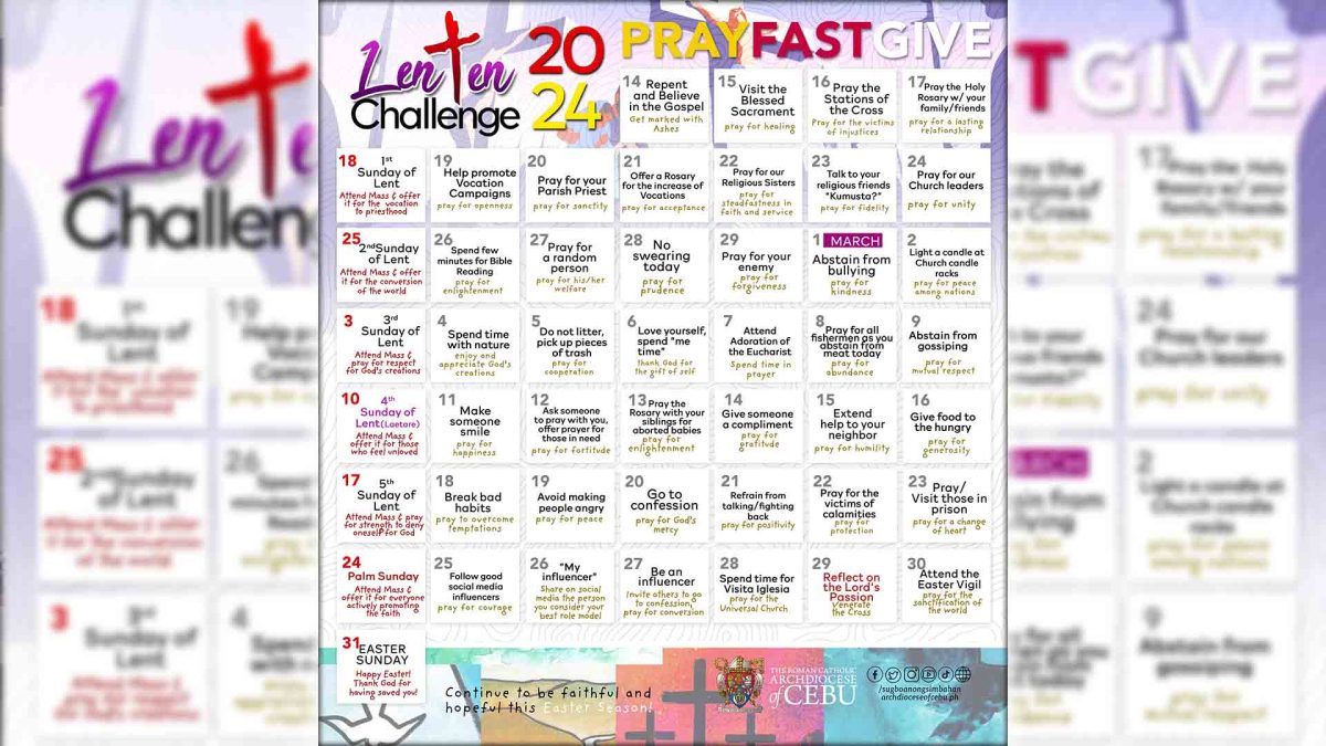 Lenten challenge 2024, inilunsad ng Archdiocese of Cebu – VeritasPH