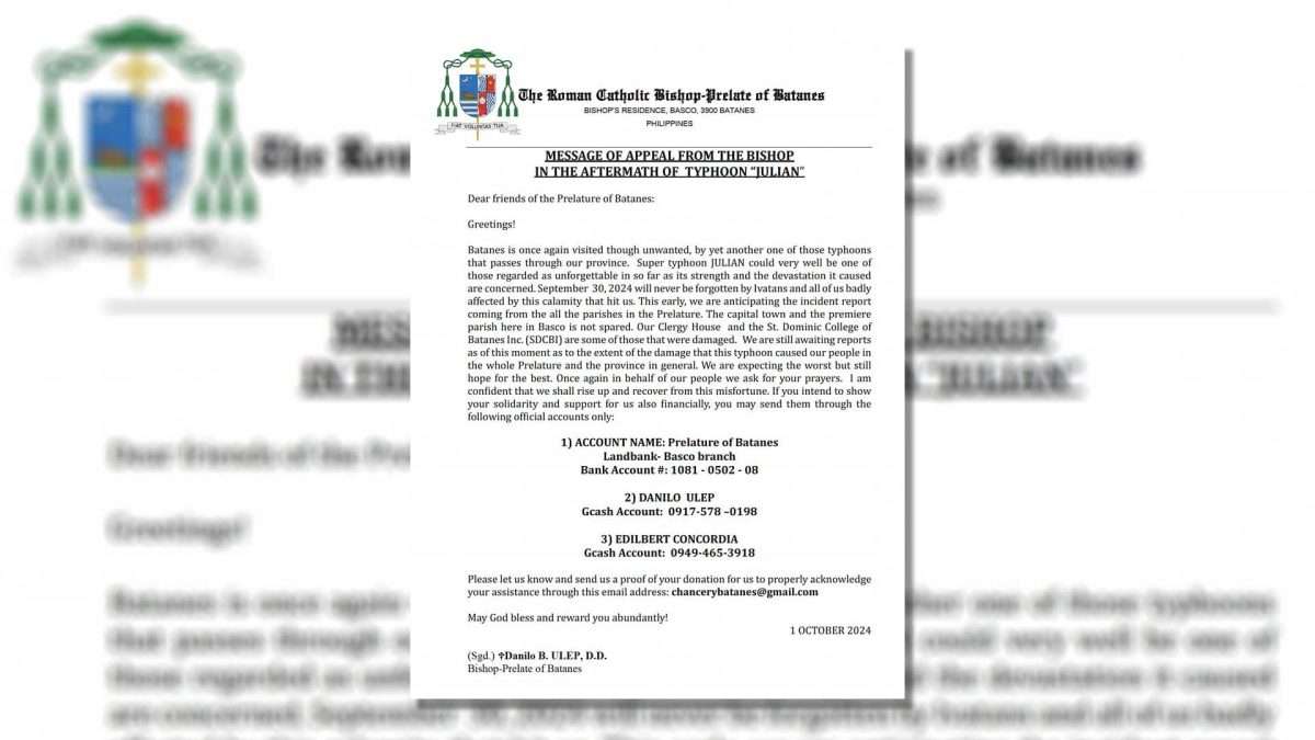 Obispo ng Batanes, nanawagan ng tulong para sa mga biktima ng Super ... Obispo ng Batanes, nanawagan ng tulong para sa mga biktima ng Super ...