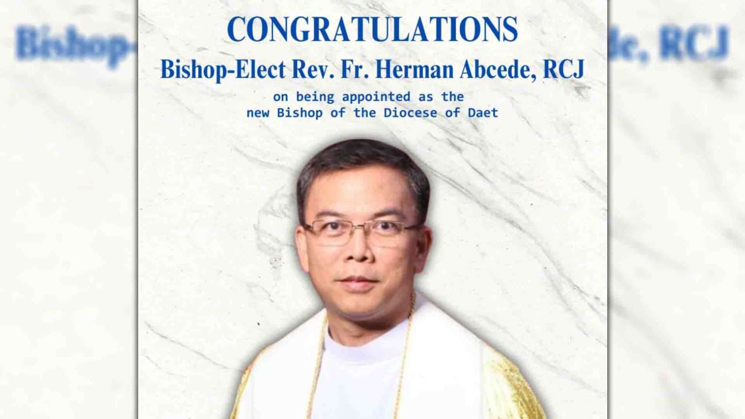 Rogationist missionary, itinalagang Obispo ng diocese of Daet - VeritasPH