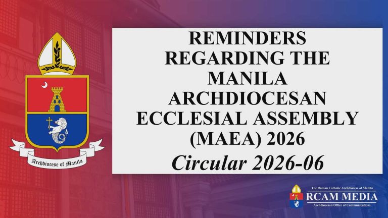 Manila Archdiocesan Ecclesial Assembly, itinakda ng Archdiocese of ...
